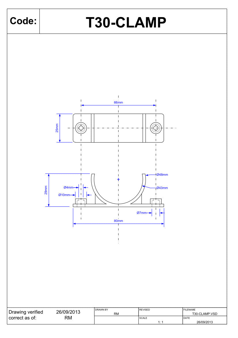 McAlpine T30-CLAMP 1½" Pipe Clip for Floor Mounted Discharge Pipe ...